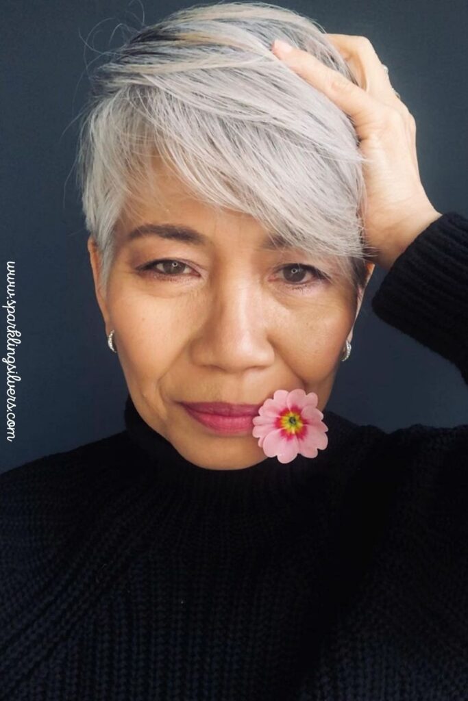 Short Haircuts for Growing Out Gray Hair - SparklingSilvers