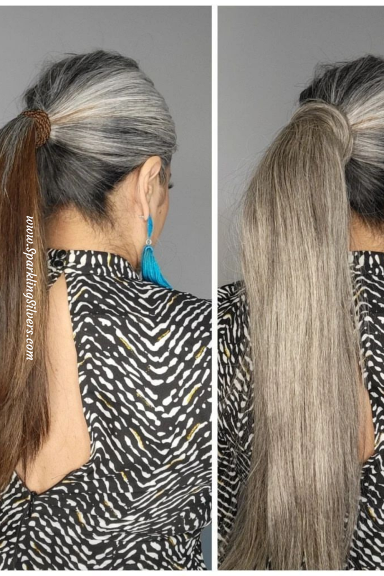 10 Excellent Ideas to Hide Gray Hair Demarcation Line - SparklingSilvers